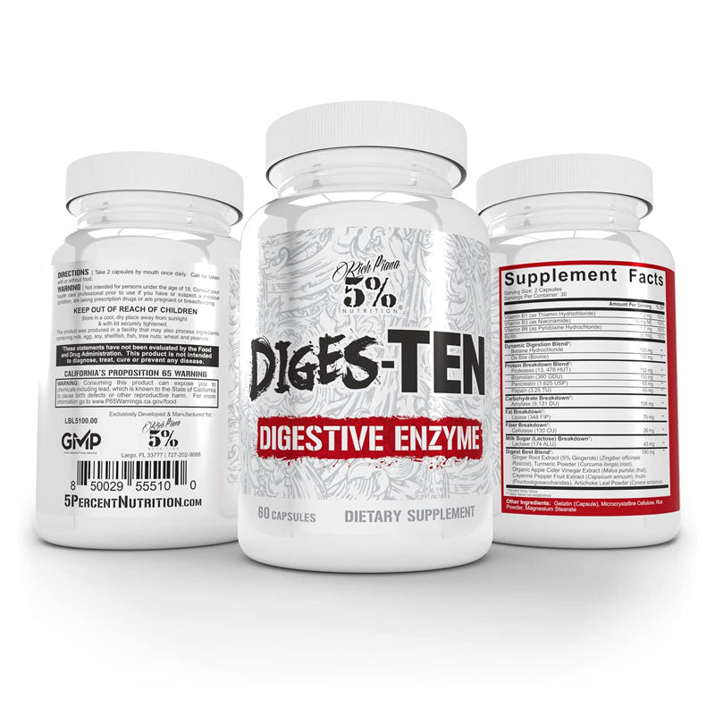 5% Nutrition - DIGES-TEN - 60 Capsules – Get Yok'd Nutrition